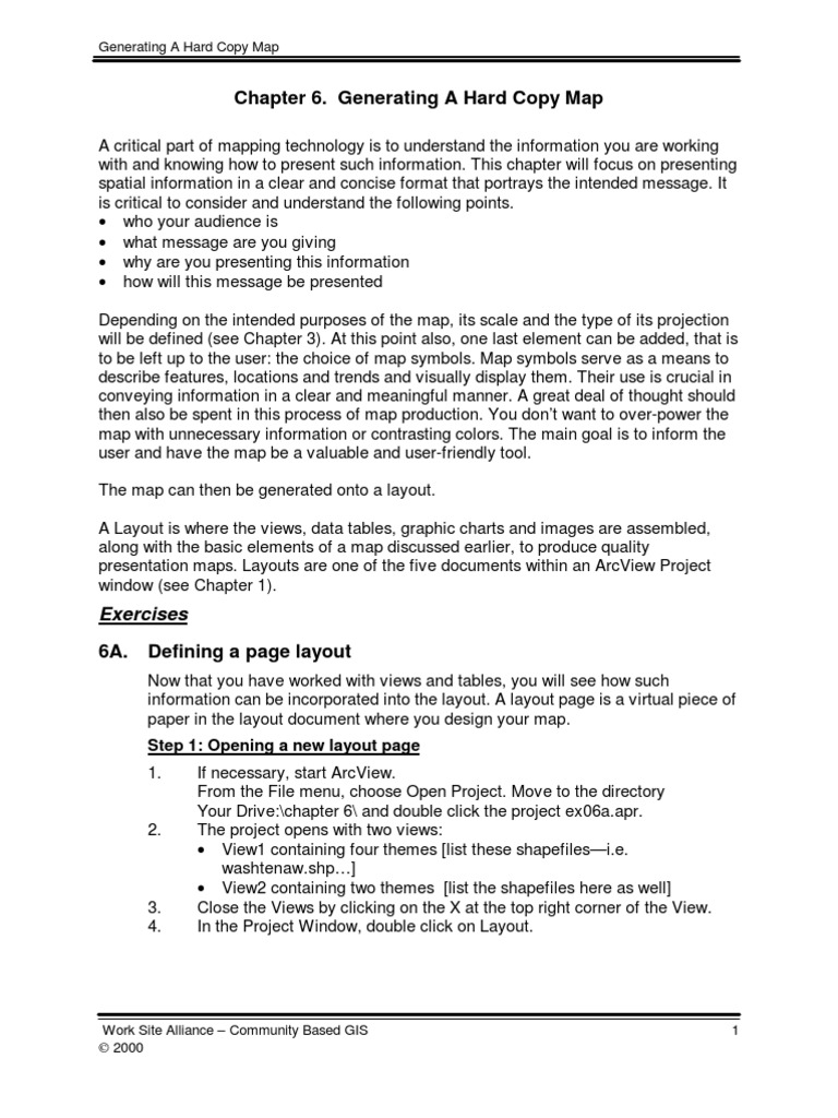 Chapter 6. Generating A Hard Copy Map: Exercises | PDF | Page Layout | Map