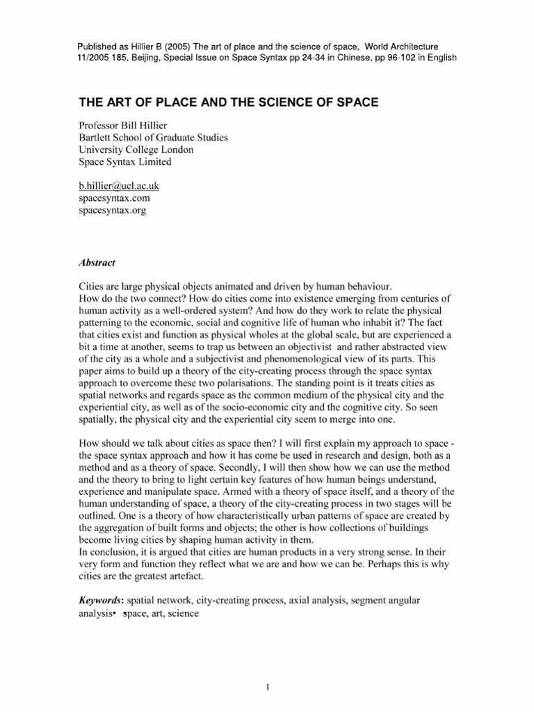 Understanding Space Syntax in Architecture | PDF | Space | Distance