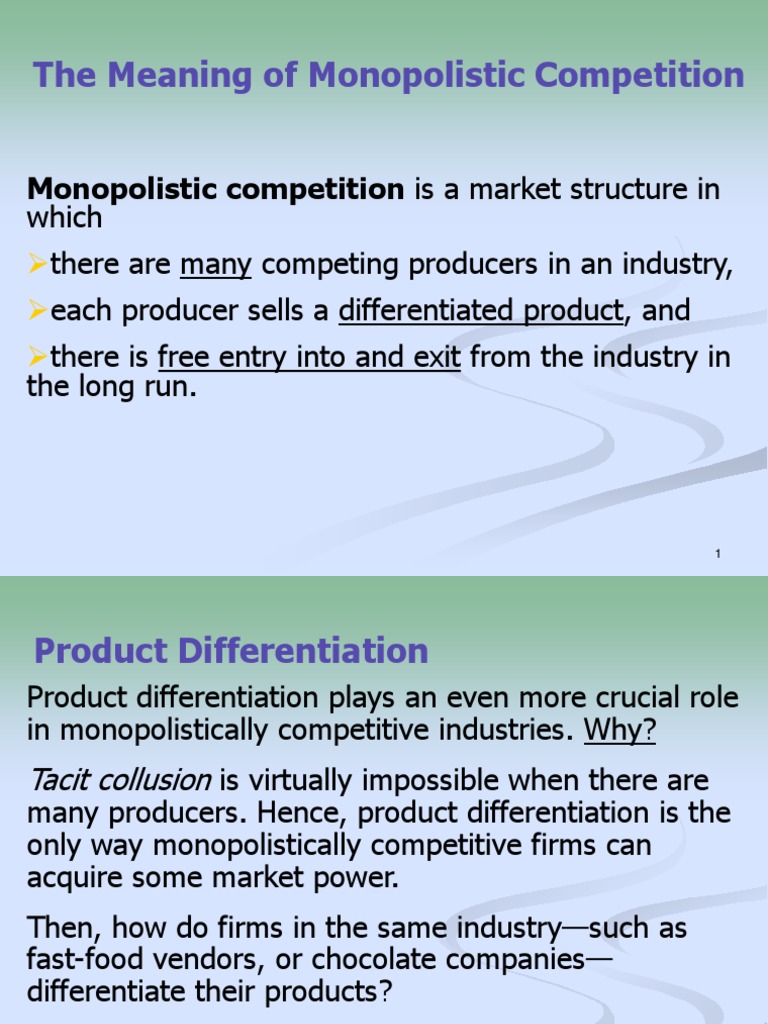 Monopolistic Competition | PDF | Profit (Economics) | Monopoly