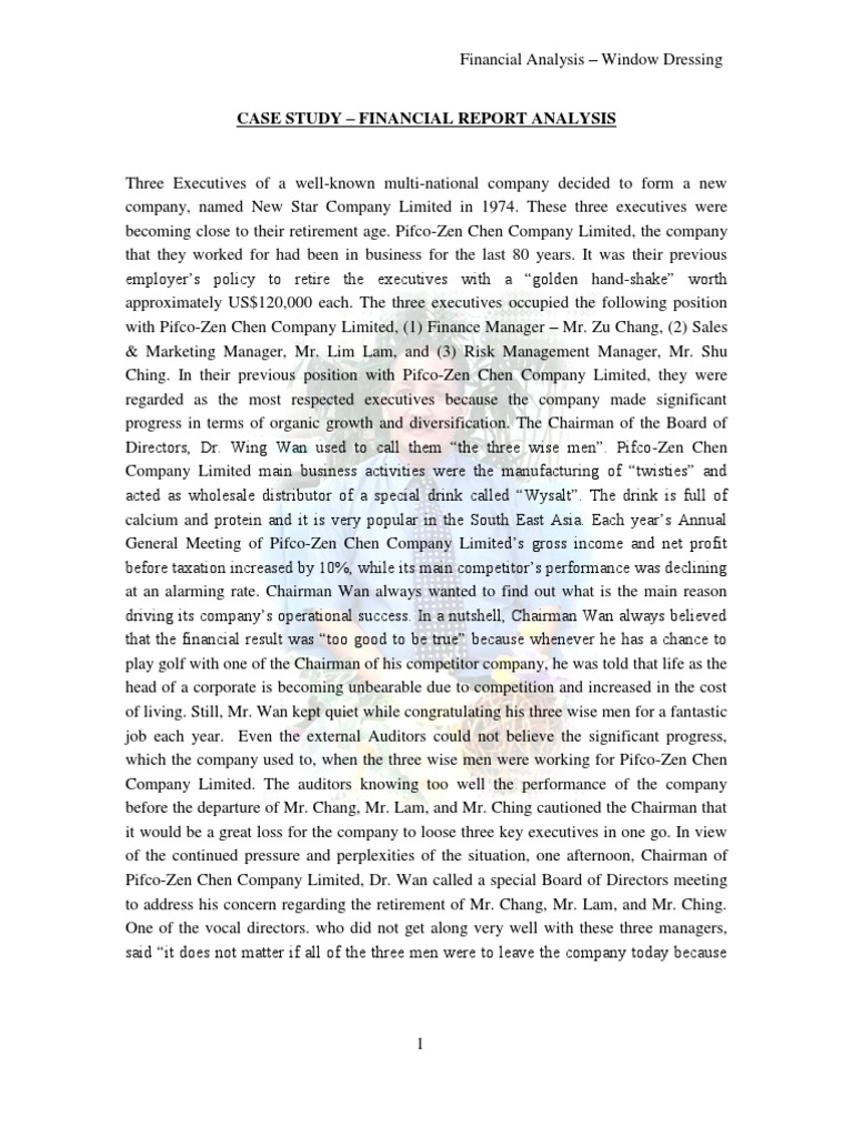 CASE STUDY-Financial Statement Analysis | PDF | Audit | Banks