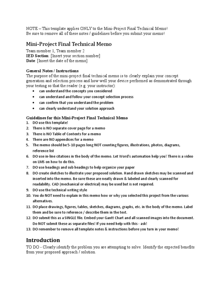 IED Tech Memo Sample | Download Free PDF | Memorandum | Data