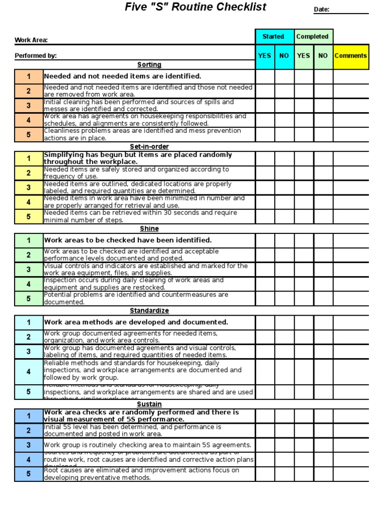 5S-VariousForms | Computer Data Storage | Microsoft Excel