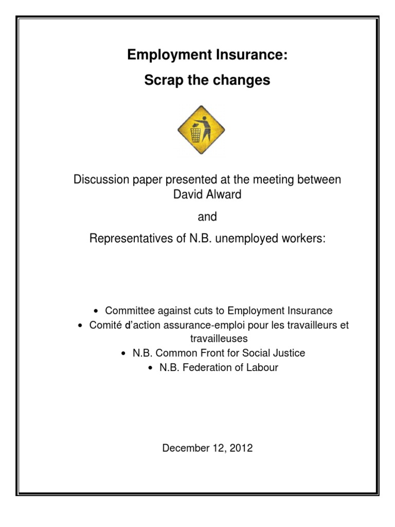 Presentation To David Alward | PDF | Unemployment Benefits | Welfare