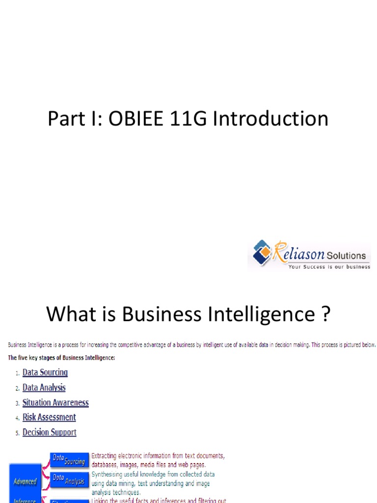 An Introduction to Oracle Business Intelligence Enterprise Edition (OBIEE) 11g - Components ...