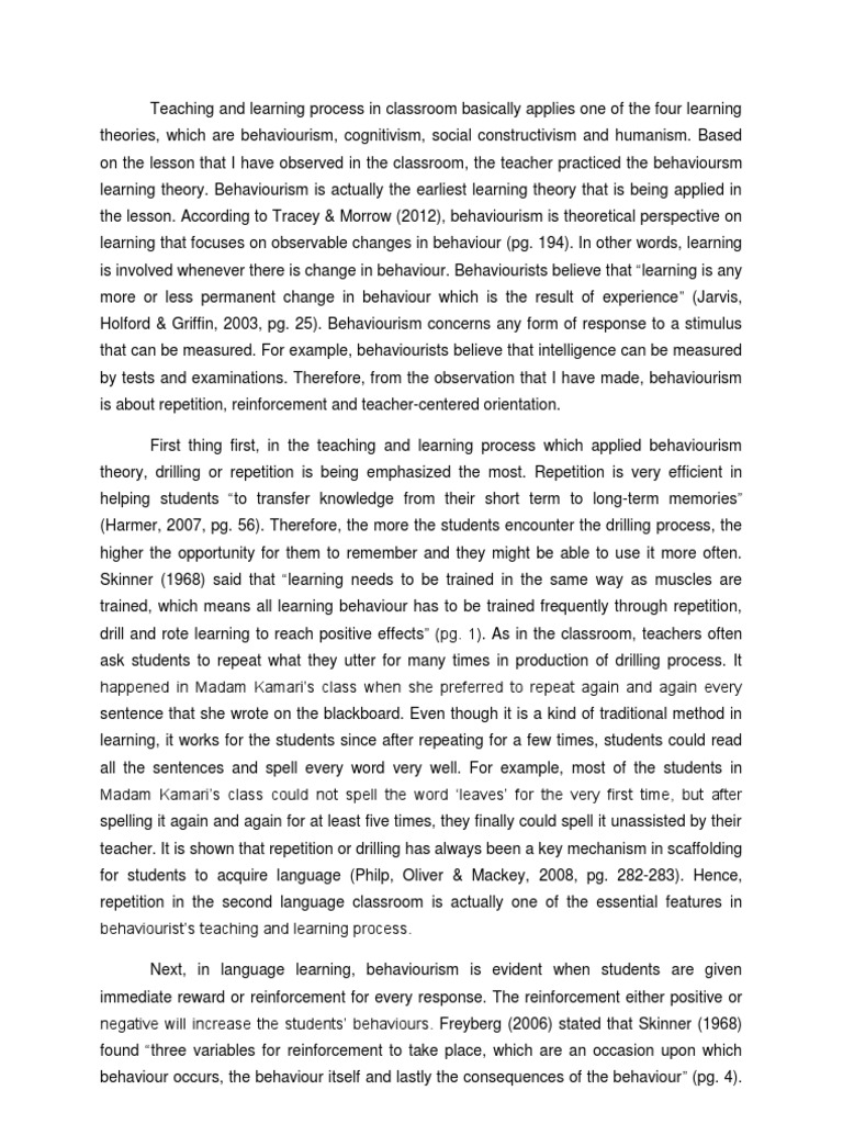 ELT Essay | PDF | Behaviorism | Reinforcement