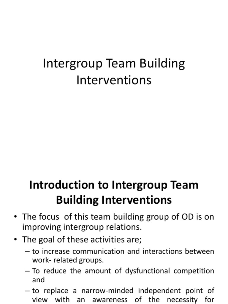 Inter-Group Interventions | PDF