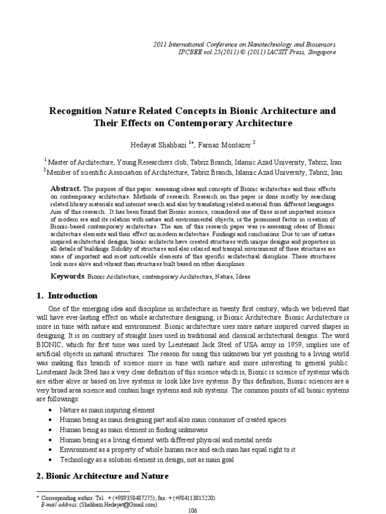 Bionic Architecture | PDF | Science | Nature