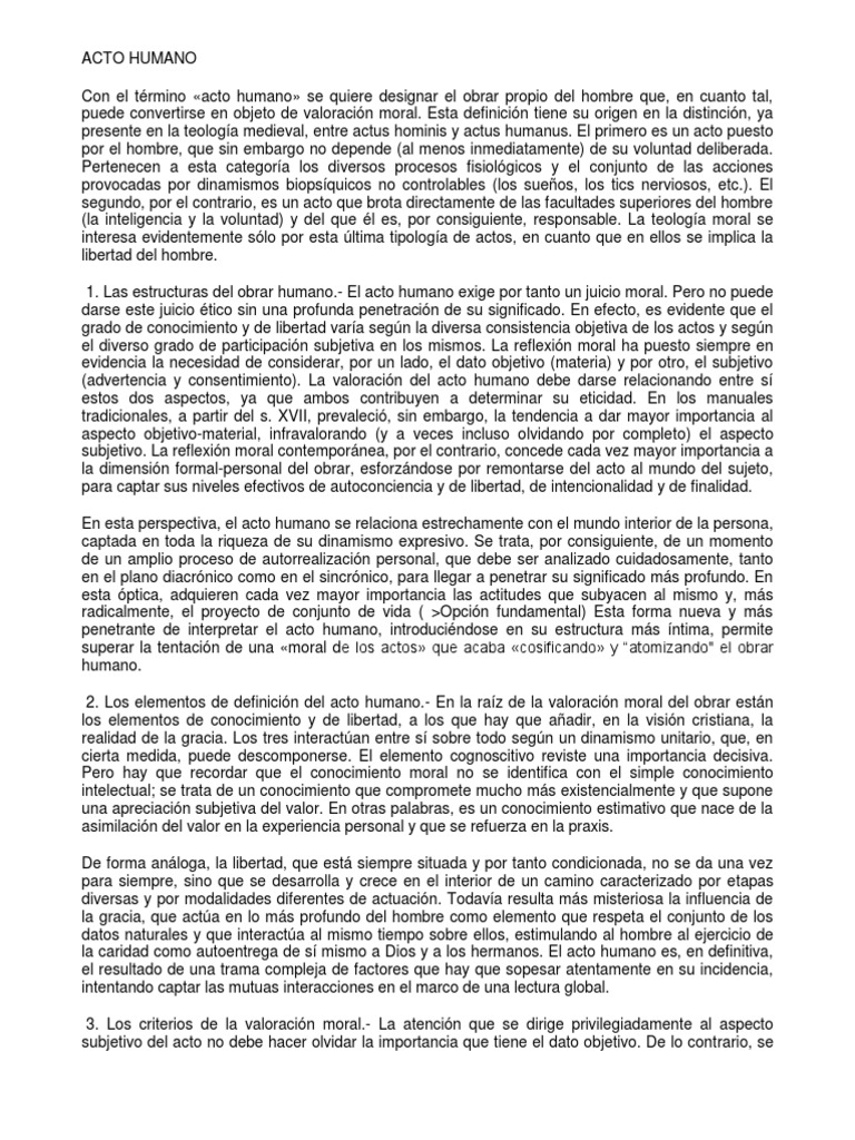 Acto Humano | PDF | Moralidad | Libertad