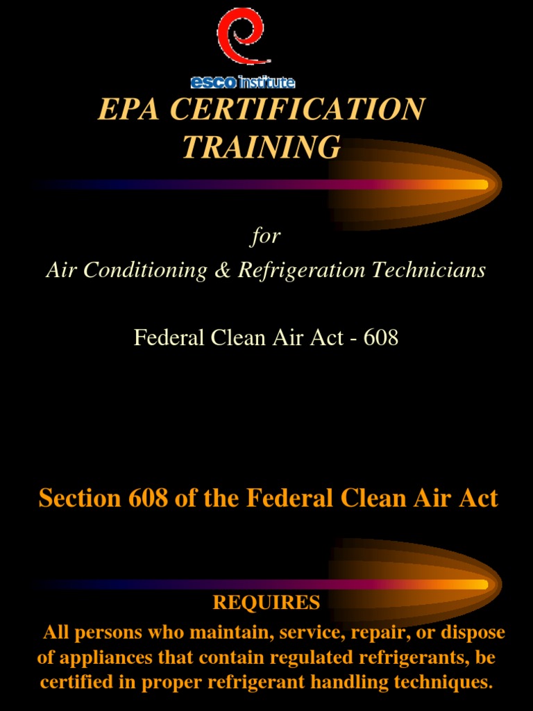 Epa Certification | PDF | Chlorofluorocarbon | Atmospheric Pressure