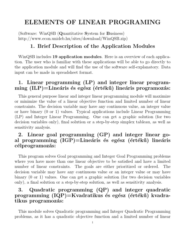 QSB Imp | PDF | Linear Programming | Scheduling (Production Processes)