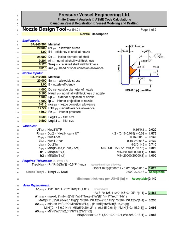 302 - Nozzle Design Tool Ver E4.01 | PDF