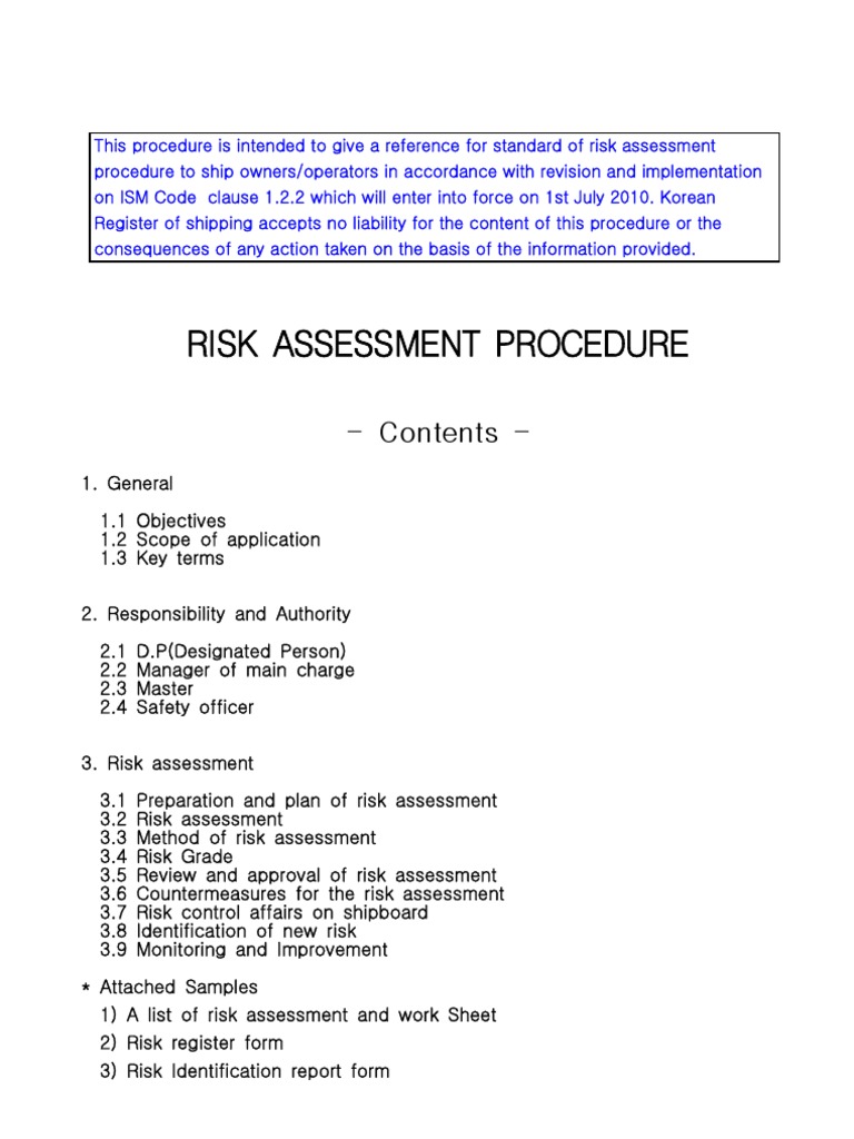 Risk Assessment Guide For Merchant Ship | PDF | Risk Assessment | Hazards