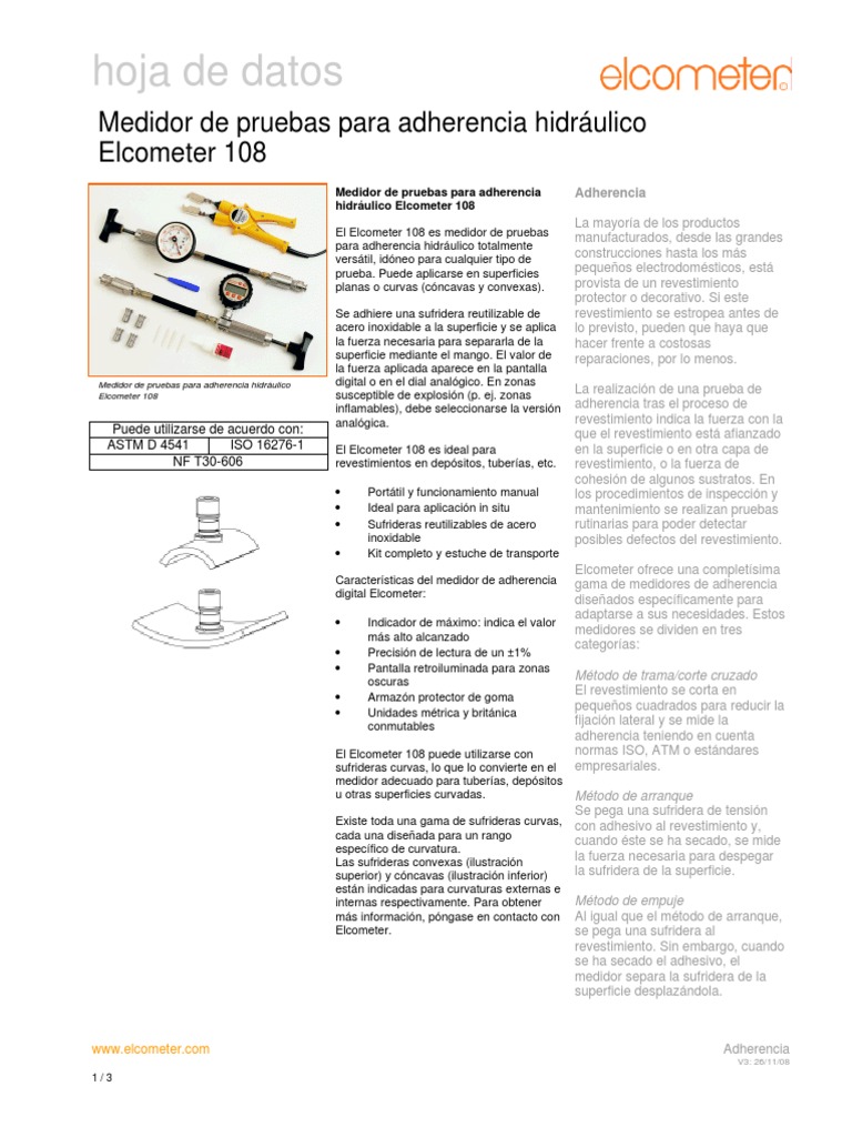 Elcometer 108 | PDF | Revestimiento | Adhesión