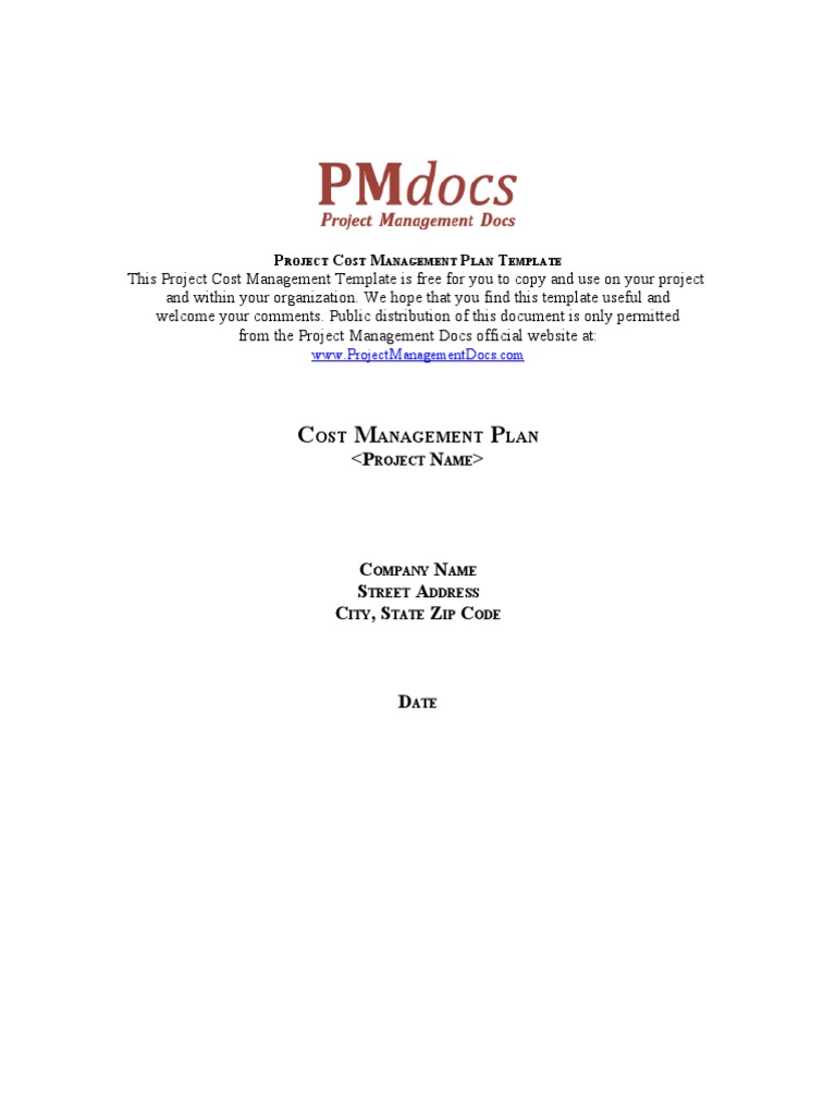 COST Cost Management Plan | PDF | Project Management | Leadership
