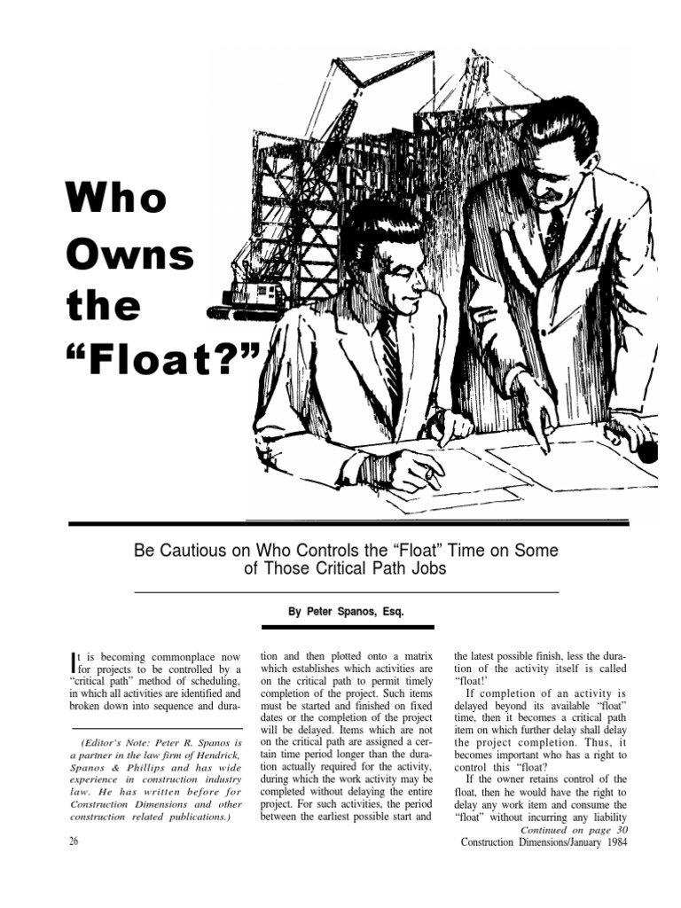 Ownership of Float in Construction Schedules | PDF | Finance & Money ...