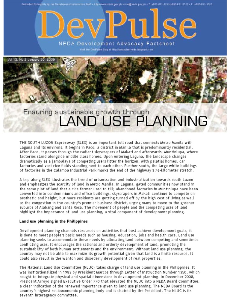 SLEX and Philippines Land Use Planning | PDF | Sustainability | Economies