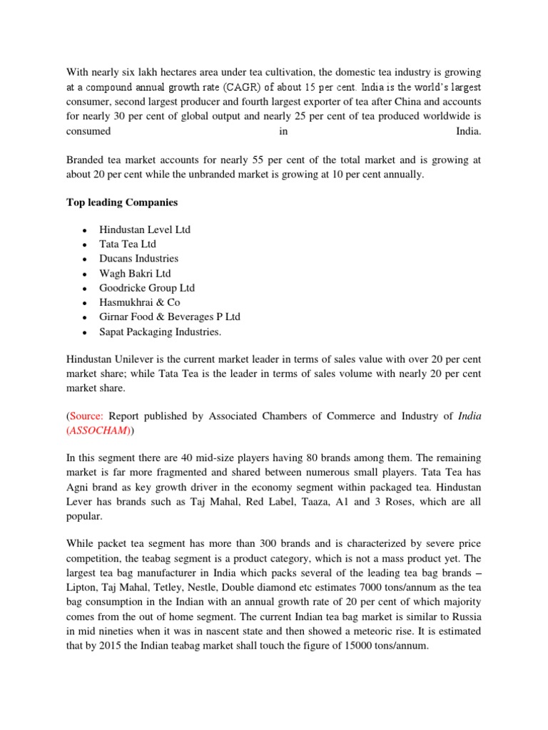 Tata Tea Report | PDF | Tea | Brand