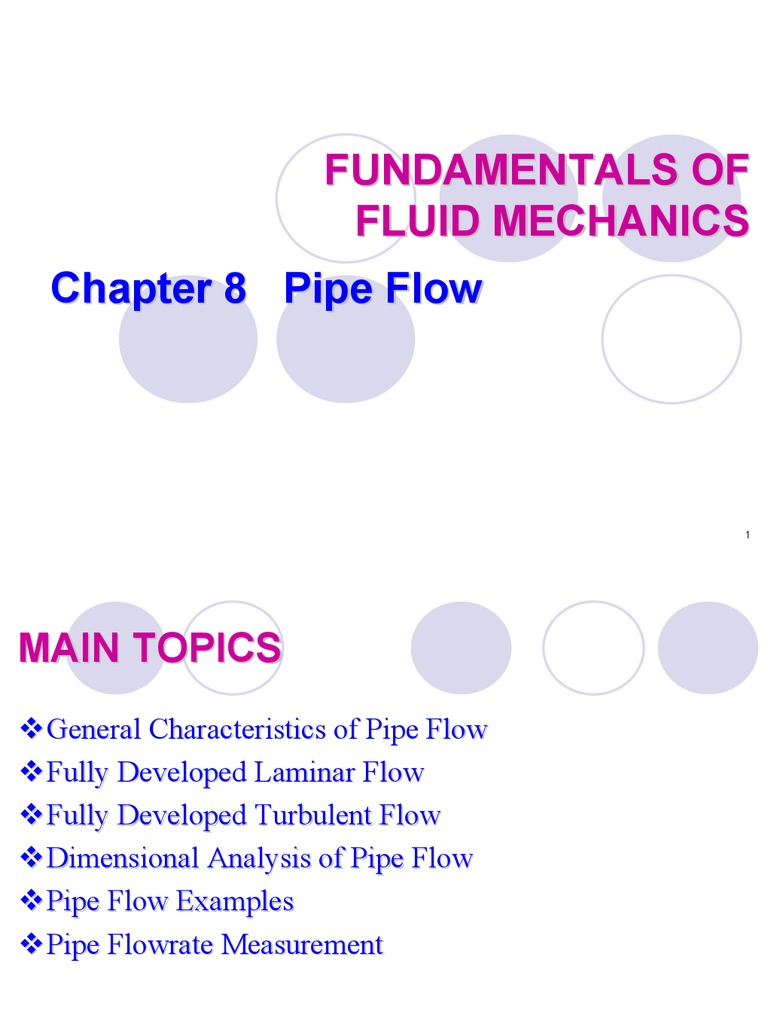 Fundamentals of Fluid Mechanics Chapter 8 Pipe Flow | PDF | Turbulence | Fluid Dynamics