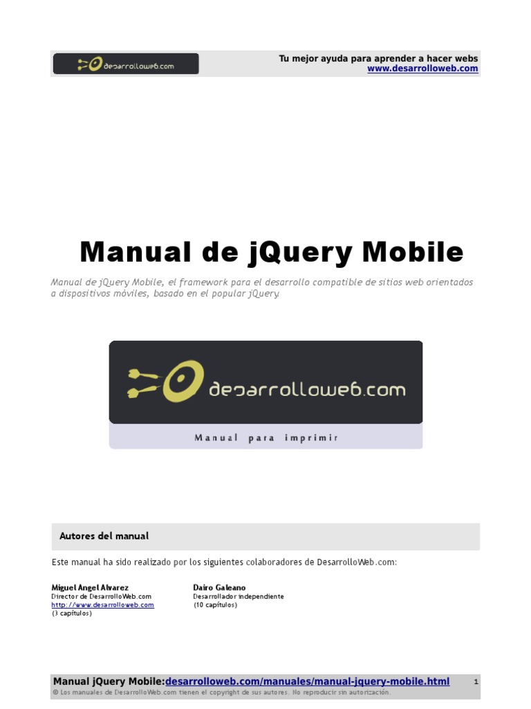 Manual Jquery Mobile PDF | PDF | HTML | Script Java