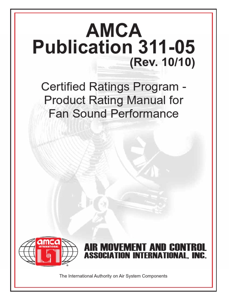 Amca Publication 311-05: Certified Ratings Program - Product Rating ...