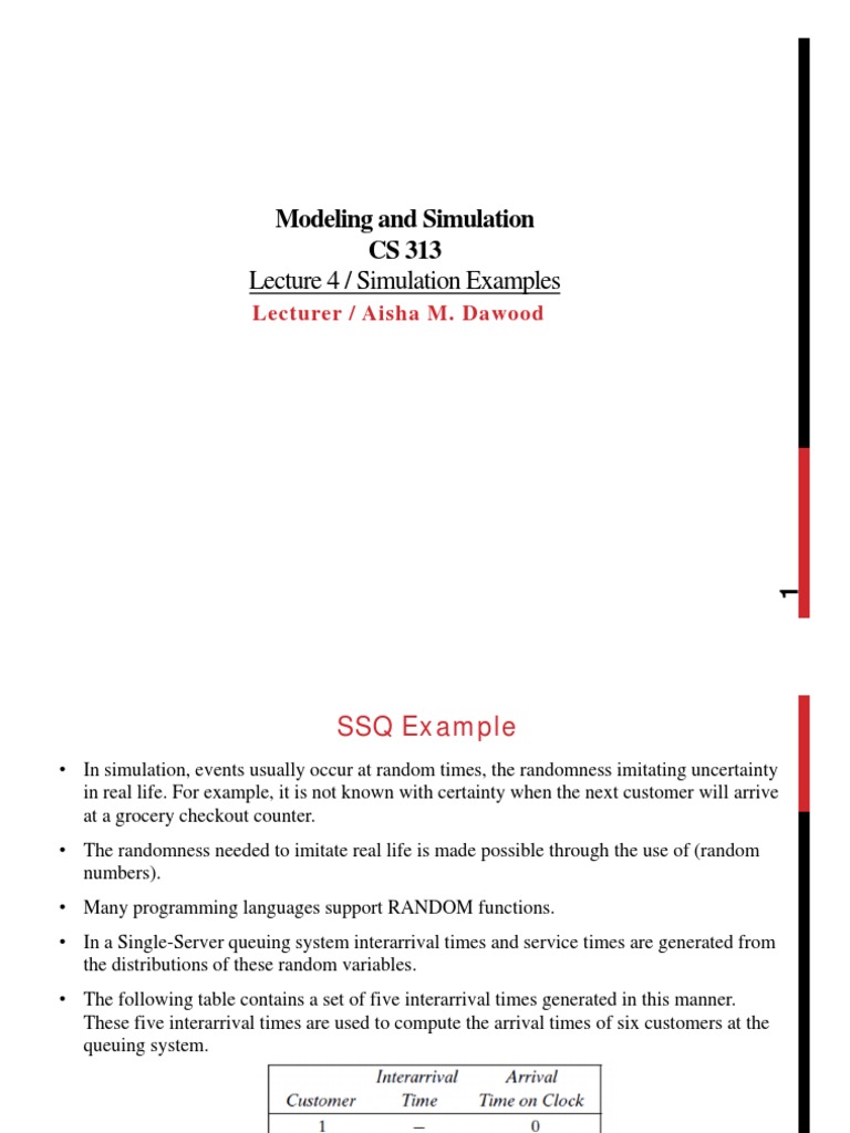 Modeling and Simulation CS 313 | PDF | Randomness | Simulation