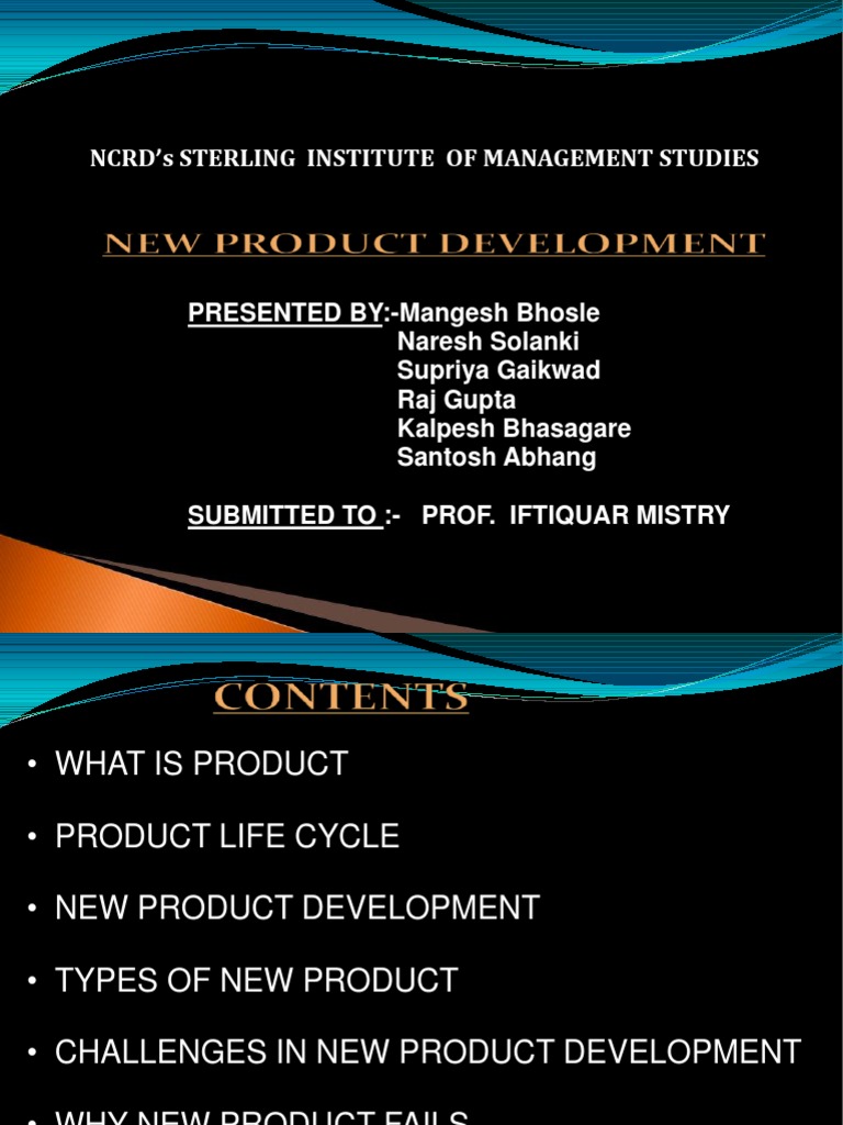 NCRD'S Sterling Institute of Management Studies | PDF | New Product ...