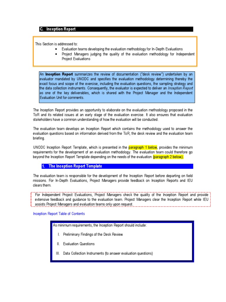 C. Inception Report | PDF | Sampling (Statistics) | Survey Methodology