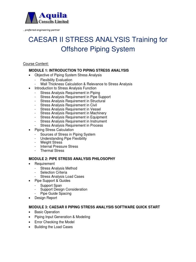 Stress Analysis Training - Caesar II | PDF