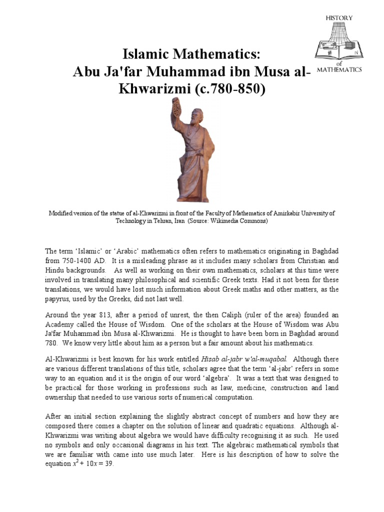 Arabic Mathematics | Algebra | Equations | Free 30-day Trial | Scribd