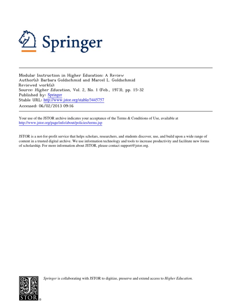 Modular Instruction in Higher Education | PDF | Modularity | Test ...