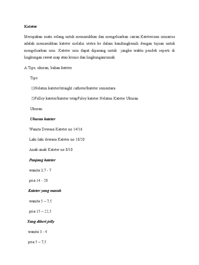 Ukuran Kateter | PDF