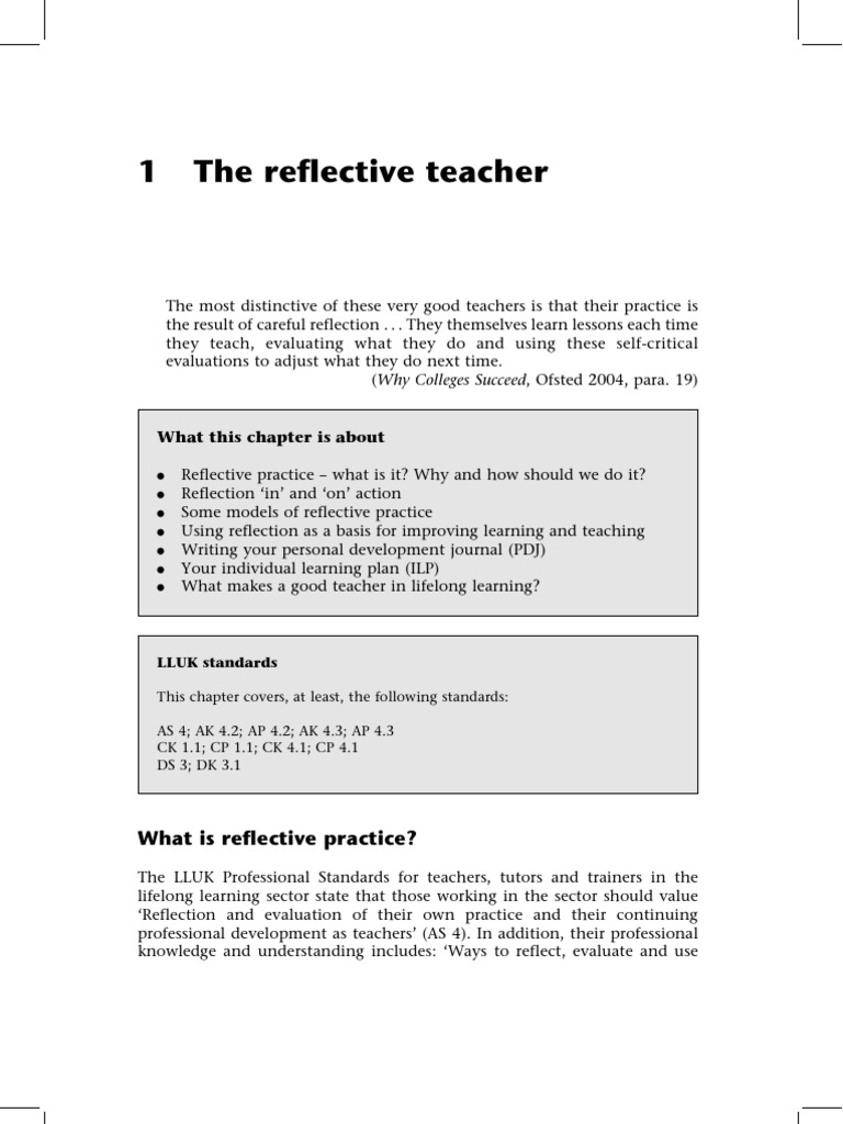 The Reflective Teacher | PDF | Reflective Practice | Lifelong Learning