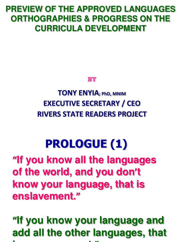 Languages of Rivers State Overview | PDF | First Language | Nigeria