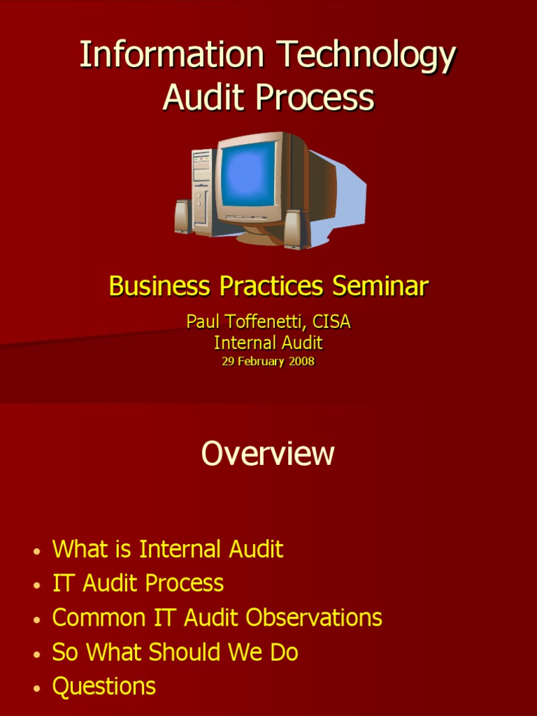 IT Audit Process | PDF | Internal Audit | Vulnerability (Computing)