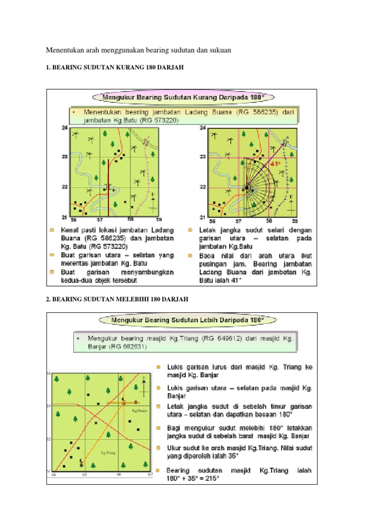 Menentukan Arah Menggunakan Bearing Sudutan Dan Sukuan | PDF