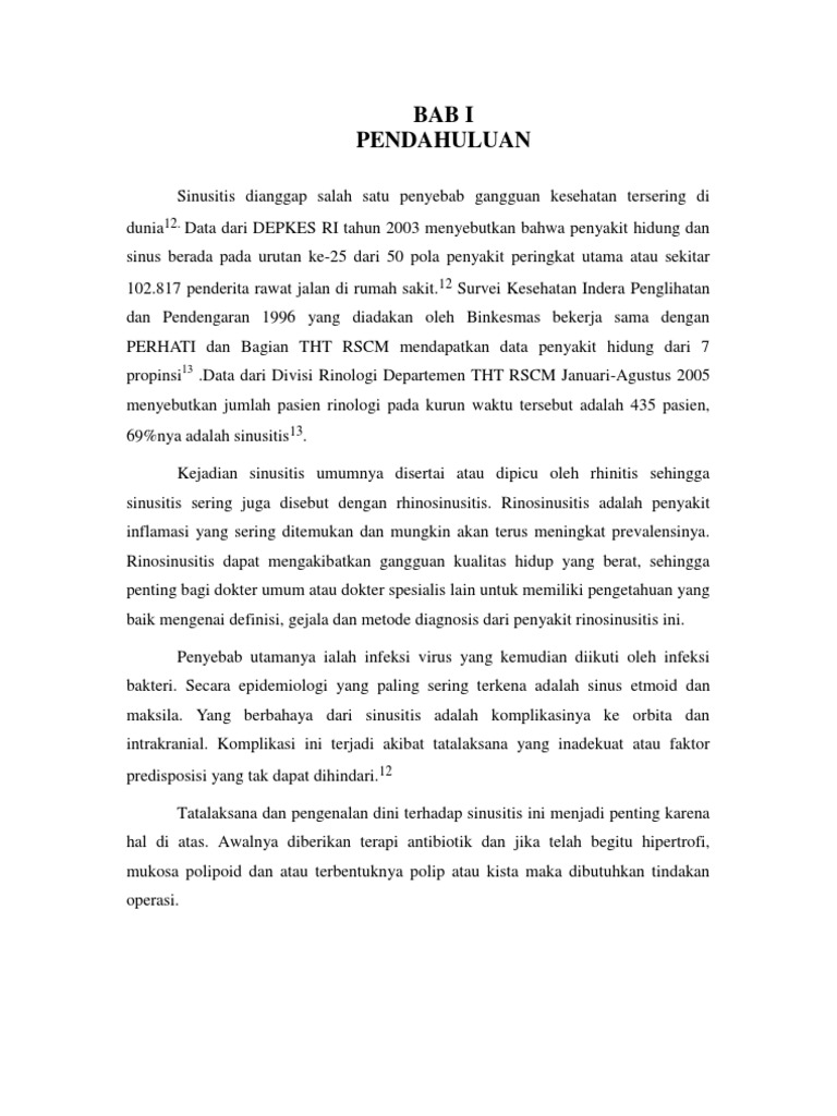 Referat THT Sinusitis | PDF