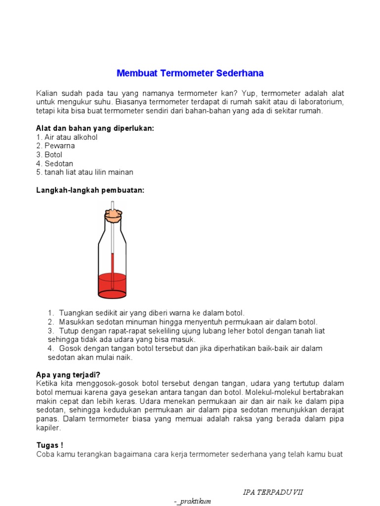 Cara Membuat Termometer Sederhana | PDF