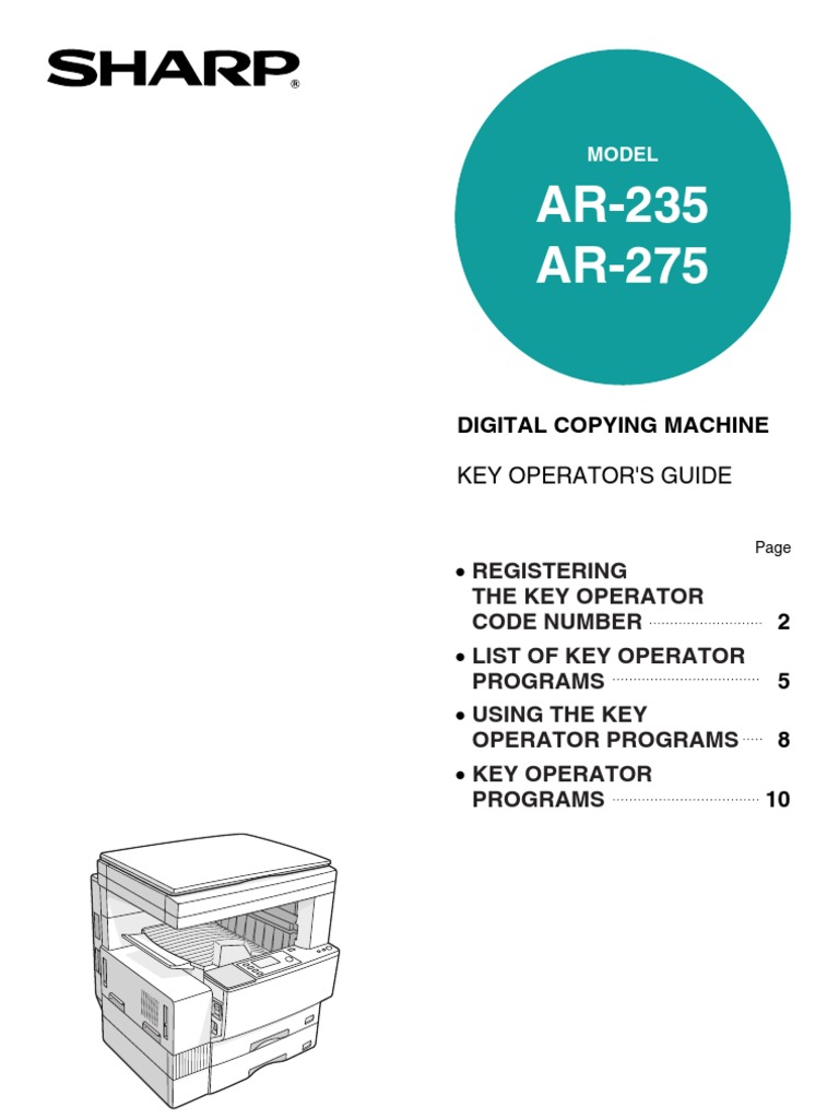 Ar235 Us1 Key | PDF | Photocopier | Printer (Computing)