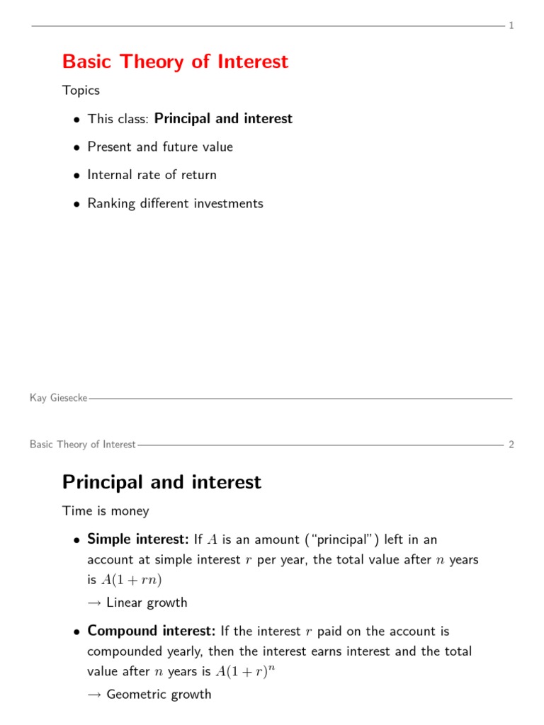Basic Interest Theory Explained | PDF | Internal Rate Of Return ...