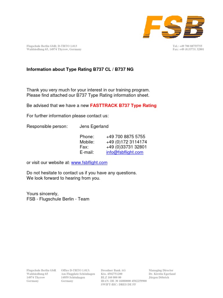 B737 Type Rating Training Program | PDF | Aviation | Aeronautics