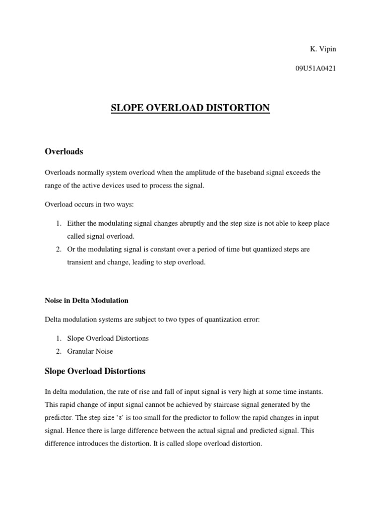 Slope Overload Distortion | PDF | Sampling (Signal Processing) | Distortion