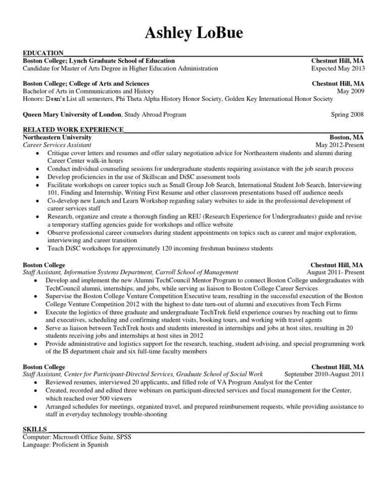 Ashley LoBue Resume | Download Free PDF | Graduate School | Master Of Arts