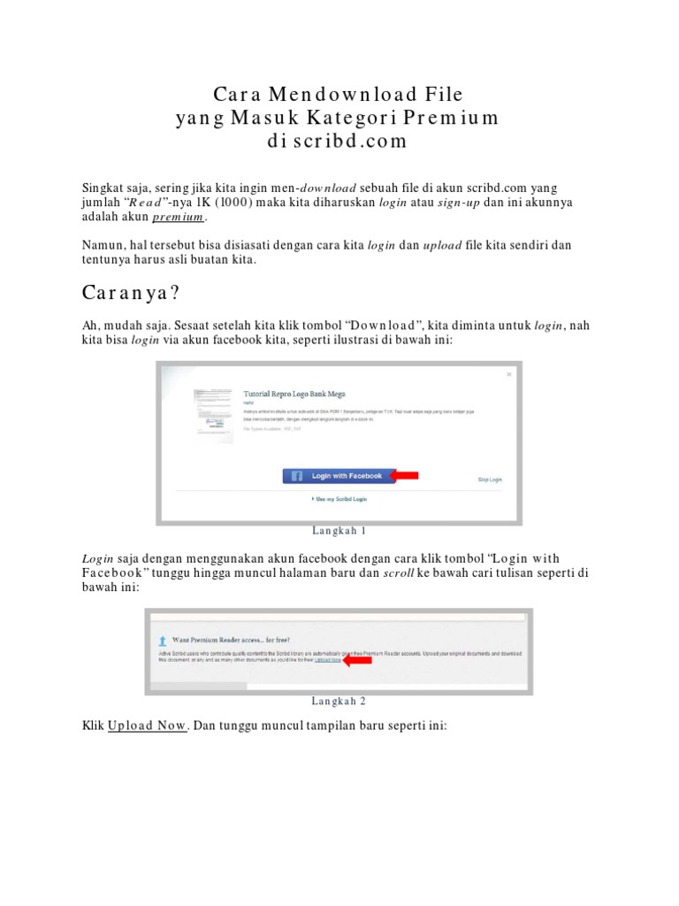 Cara Mendownload File Yang Masuk Kategori Premium Di | PDF ...