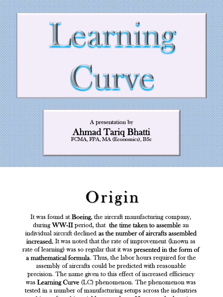 Learning Curve | PDF | Labour Economics | Logarithm