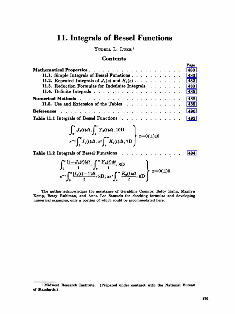 Integrals of Bessel Functions | PDF | Analysis | Differential Geometry