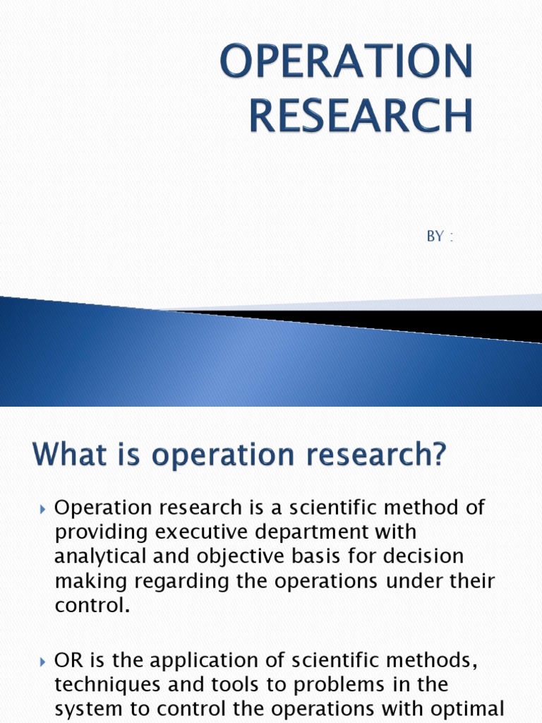 Operation Research | PDF