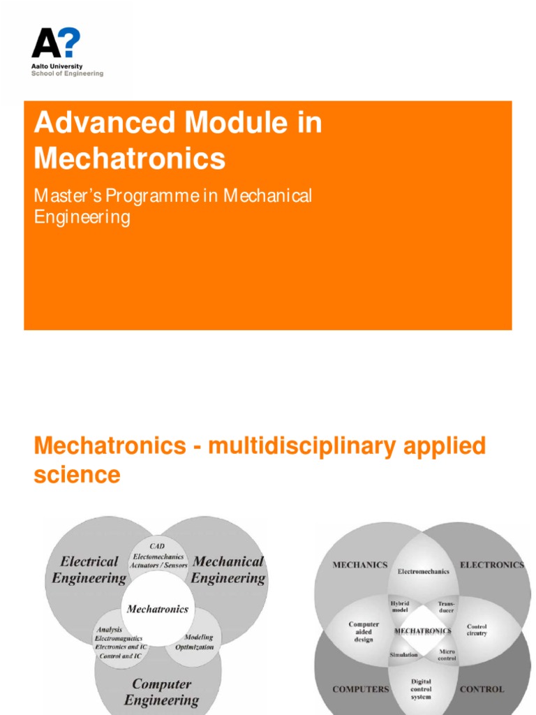 Advanced Module in Mechatronics Intro | PDF | Mechatronics | Machines