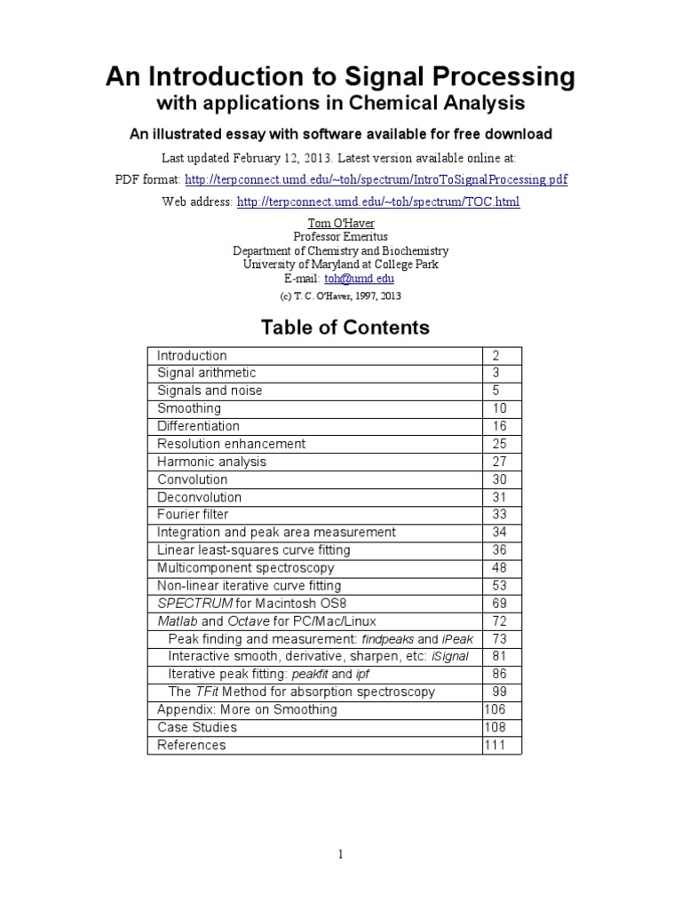 Intro To Signal Processing | PDF | Signal To Noise Ratio | Amplitude