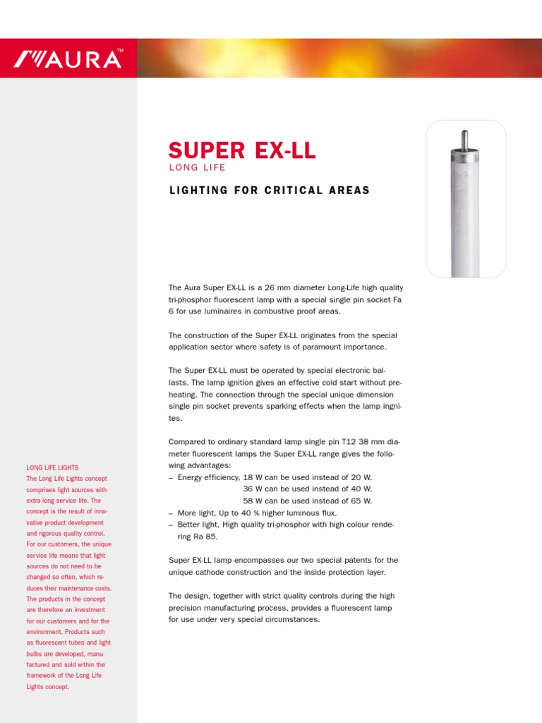Super-EX Data Sheet | PDF | Fluorescent Lamp | Electrical Engineering