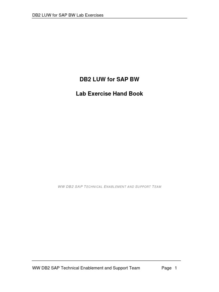 DB2 LUW For SAP BW Lab Exercises | PDF | Ibm Db2 | Sql